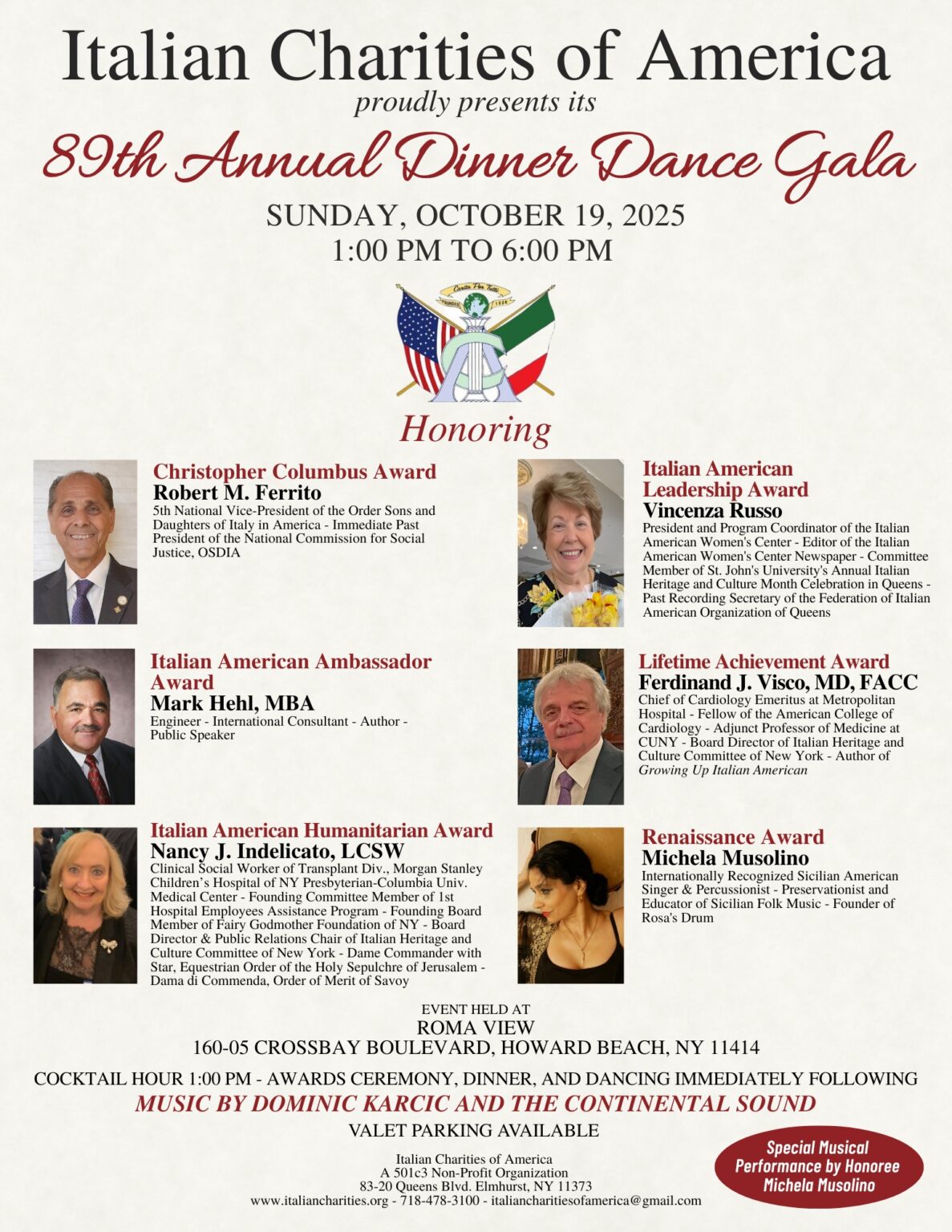 Annual Dinner Dance – Italian Charities of America